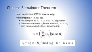 Information and network security 35 the chinese remainder theorem | PPTX