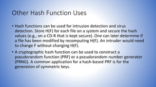 Information and network security 37 hash functions and message ...