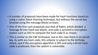 Information and network security 38 birthday attacks and security of hash functions | PPTX