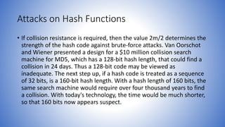 Information and network security 38 birthday attacks and security of hash functions | PPTX
