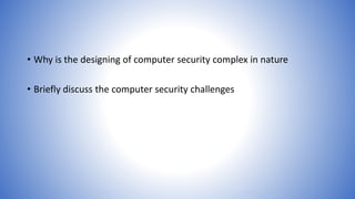 Information and network security 3 security challenges | PPTX