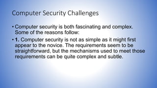 Information and network security 3 security challenges | PPTX