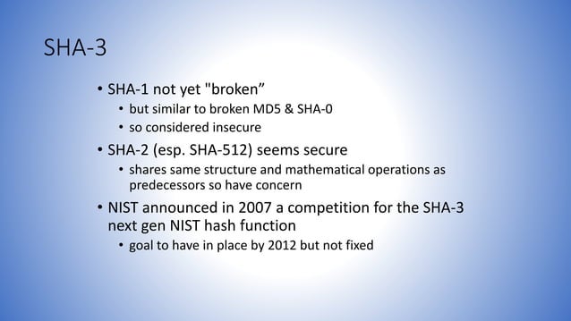 Information and network security 40 sha3 secure hash algorithm | PPT