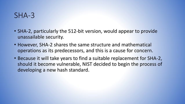 Information And Network Security 40 Sha3 Secure Hash Algorithm Ppt 2548