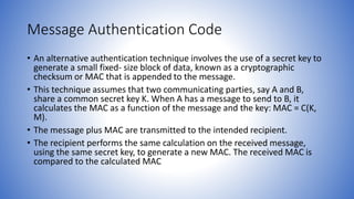 Information and network security 41 message authentication code | PPT