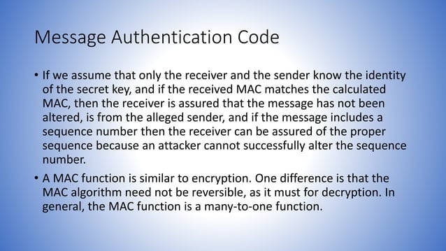 Information and network security 41 message authentication code | PPT