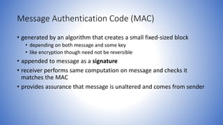 Information and network security 41 message authentication code | PPT