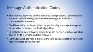 Information and network security 42 security of message authentication code | PPT
