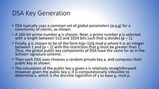 Information and network security 46 digital signature algorithm | PPTX