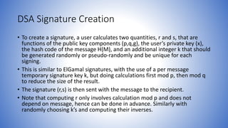 Information and network security 46 digital signature algorithm | PPTX | Technology & Computing