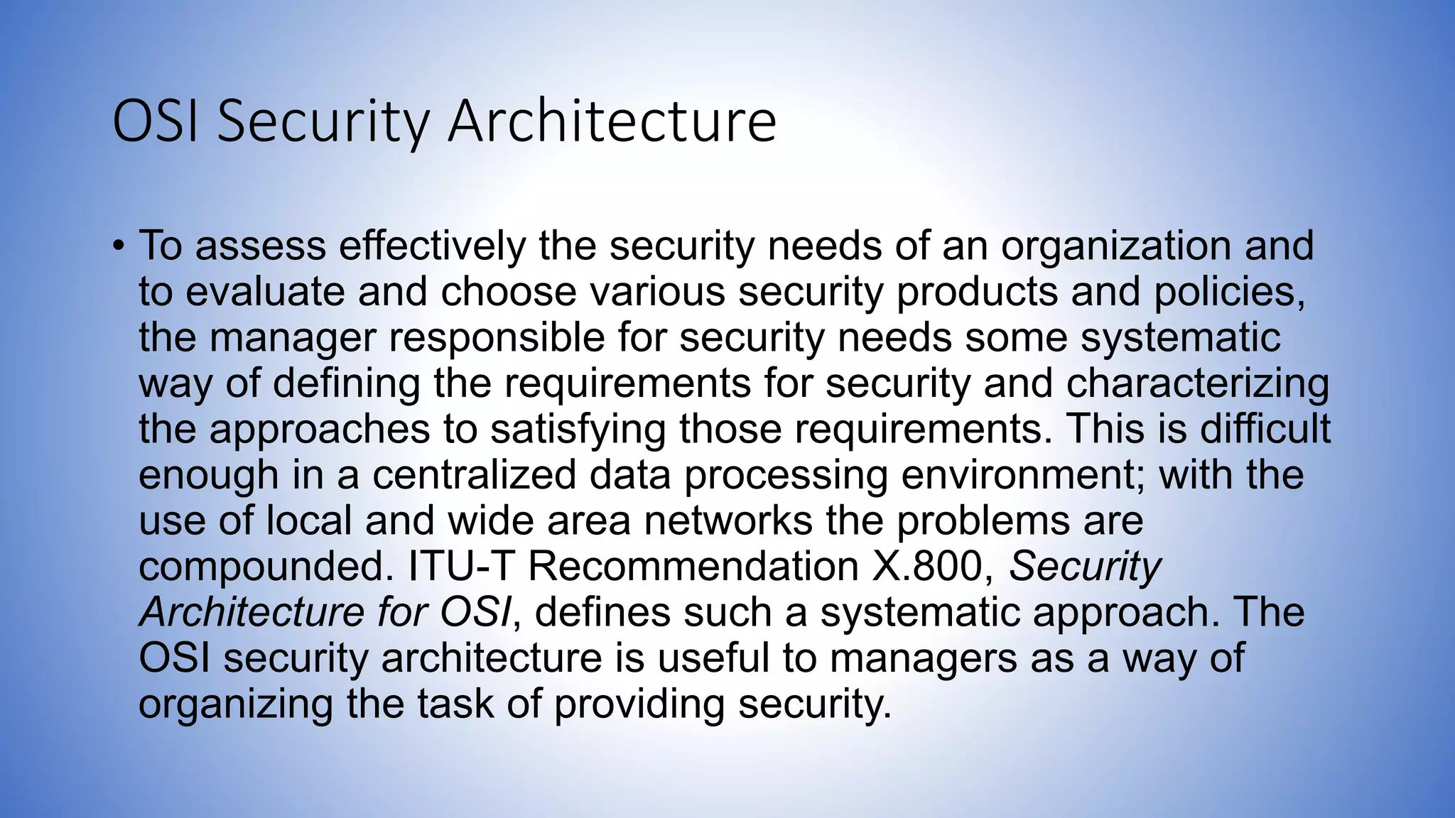 Information and network security 4 osi architecture | PPT