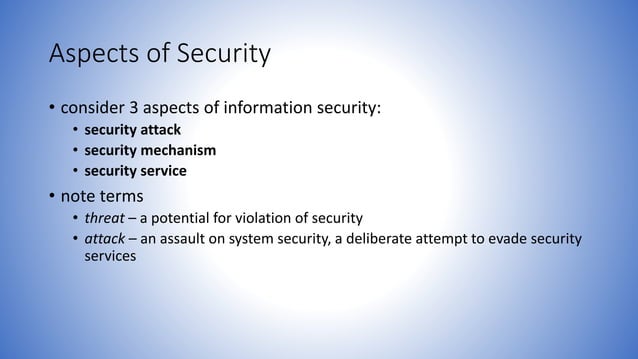 Information and network security 5 security attacks mechanisms and services | PPT