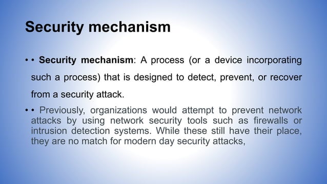 Information and network security 5 security attacks mechanisms and services | PPT