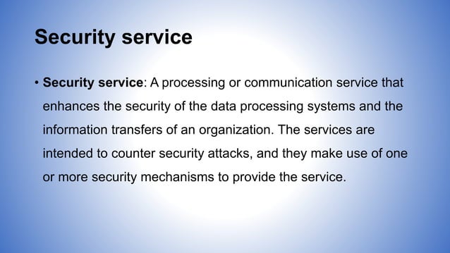 Information and network security 5 security attacks mechanisms and services | PPT