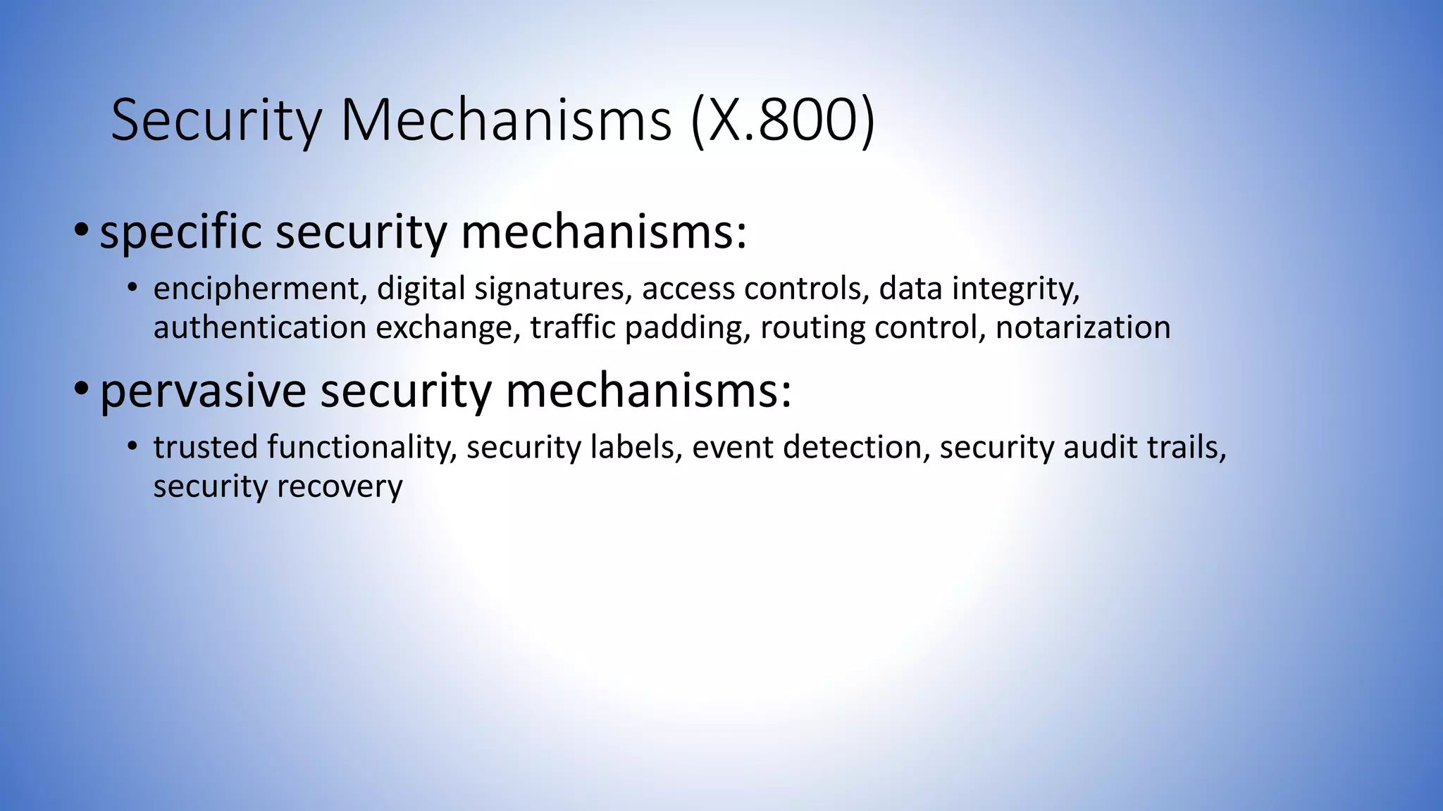 Information and network security 8 security mechanisms | PPTX