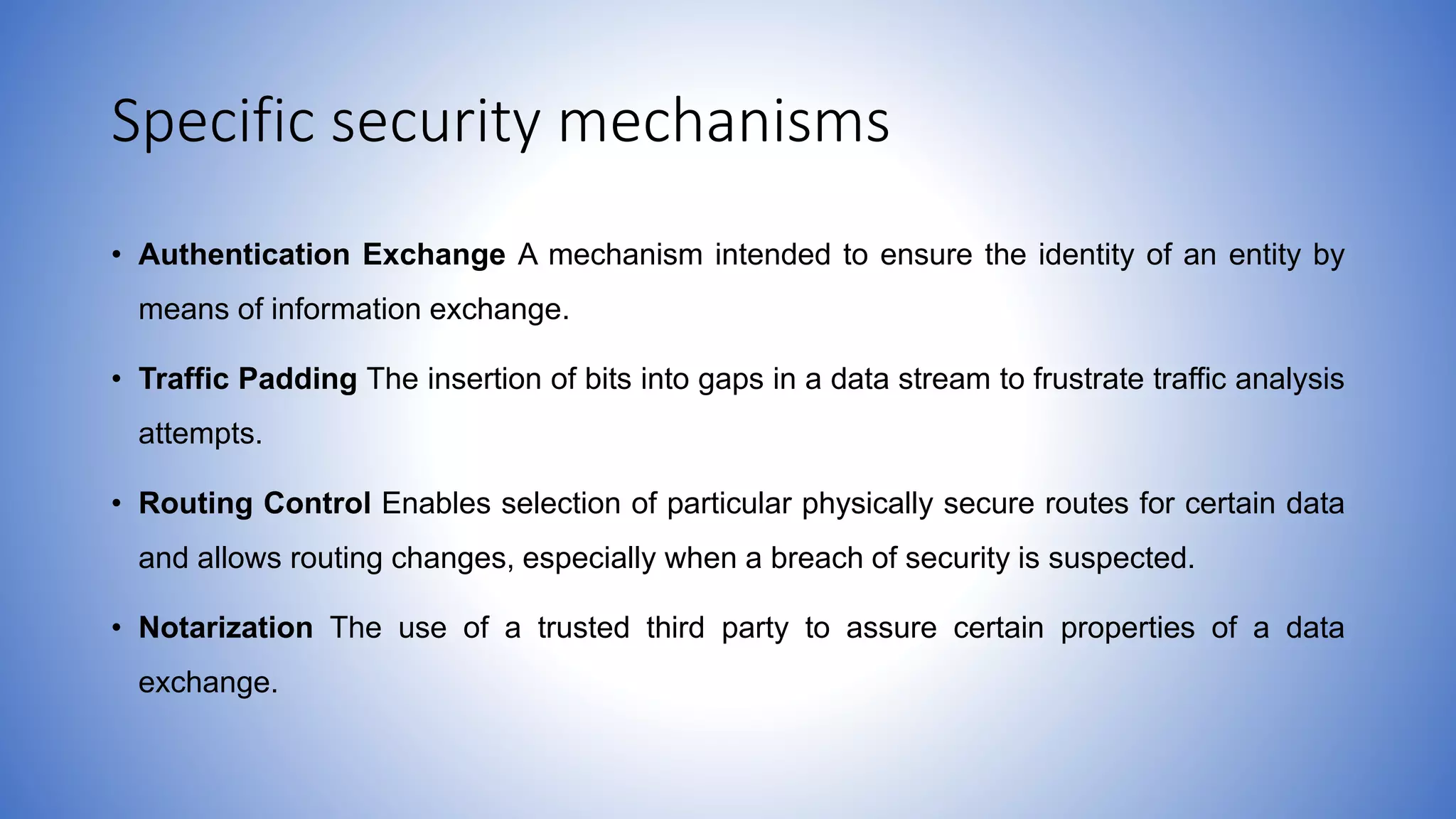 Information and network security 8 security mechanisms | PPTX