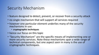 Information and network security 8 security mechanisms | PPTX | Information and Network Security ...