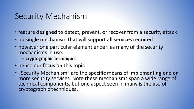 Information and network security 8 security mechanisms | PPTX ...