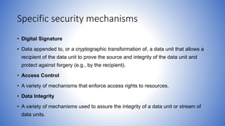 Information and network security 8 security mechanisms | PPTX