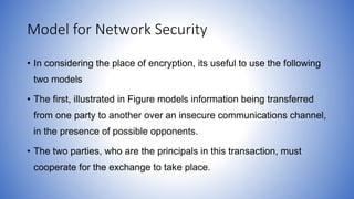 Information and network security 9 model for network security | PPTX