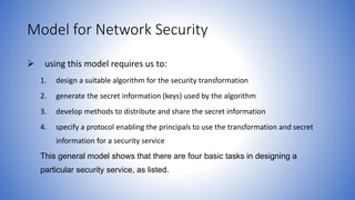 Information and network security 9 model for network security | PPTX