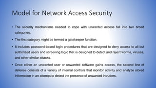 Information and network security 9 model for network security | PPTX