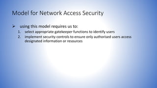 Information and network security 9 model for network security | PPTX