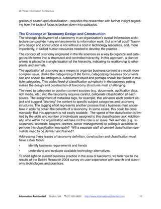 Information Architecture Primer - Integrating search,tagging, taxonomy and user interfaces by ...