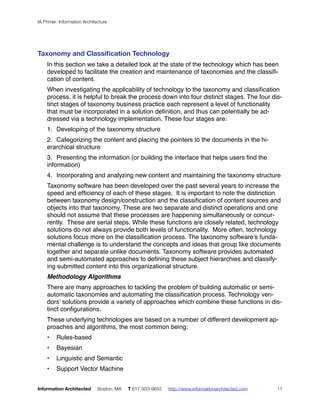 Information Architecture Primer - Integrating search,tagging, taxonomy and user interfaces by ...