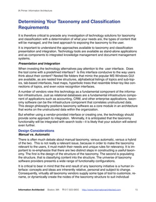 Information Architecture Primer - Integrating search,tagging, taxonomy and user interfaces by ...