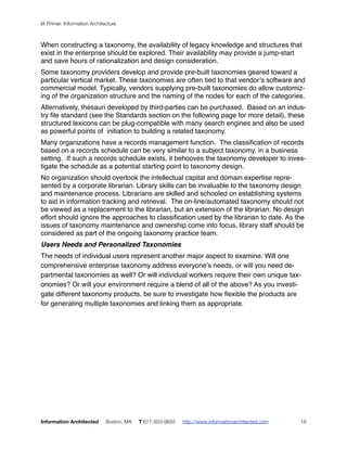 Information Architecture Primer - Integrating search,tagging, taxonomy and user interfaces by ...