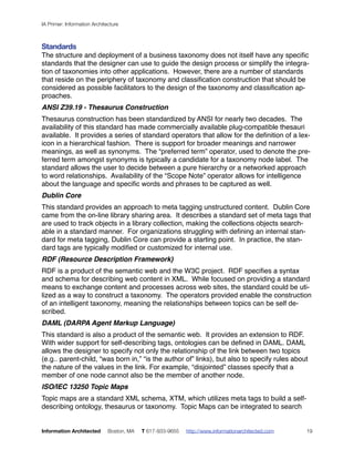 Information Architecture Primer - Integrating search,tagging, taxonomy and user interfaces by ...