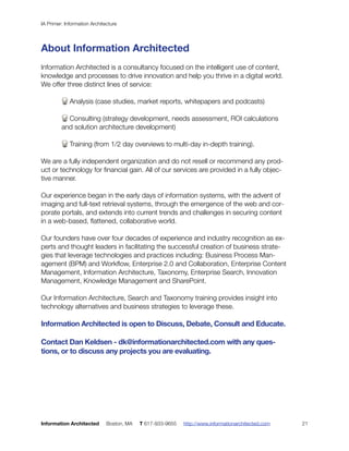 Information Architecture Primer - Integrating search,tagging, taxonomy and user interfaces by ...