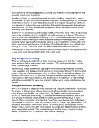 Information Architecture Primer - Integrating search,tagging, taxonomy and user interfaces by ...