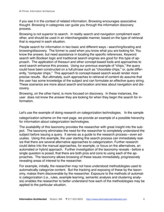 Information Architecture Primer - Integrating search,tagging, taxonomy and user interfaces by ...