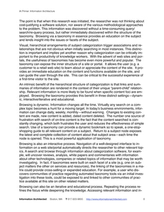 Information Architecture Primer - Integrating search,tagging, taxonomy and user interfaces by ...