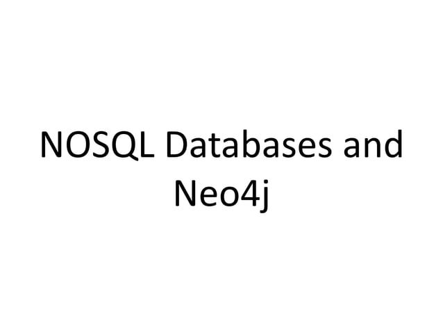 An Introduction to NOSQL, Graph Databases and Neo4j | PPTX