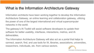 Information architecture for science gateways | PPTX