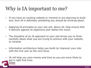 Information architecture for websites and intranets | PPTX