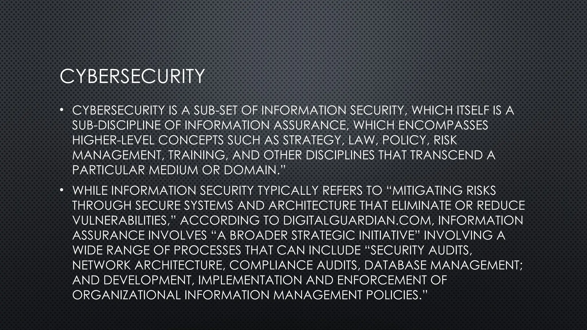 INFORMATION ASSURANCE AND SECURITY PRESENTATION | PPTX