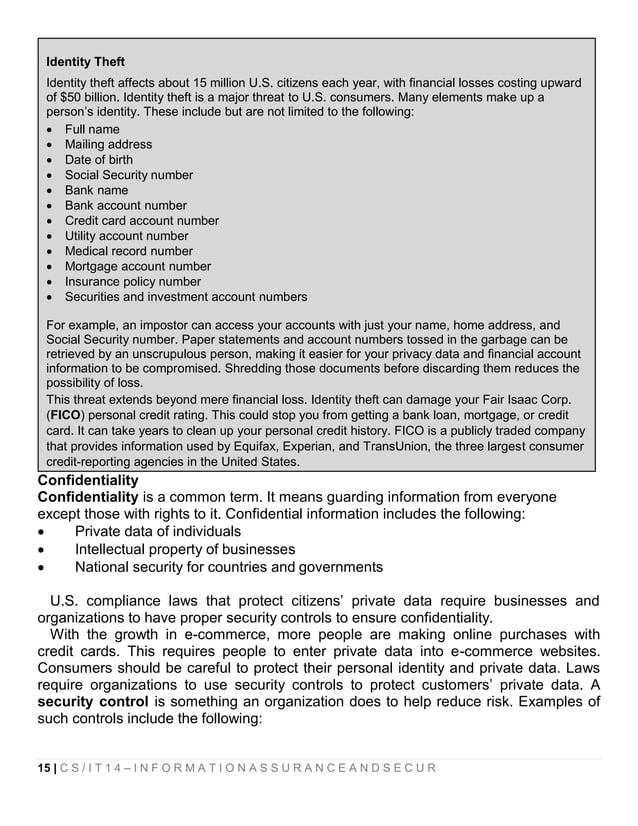 INFORMATION ASSURANCE AND SECURITY 1.pdf | Information and Network Security | Computing