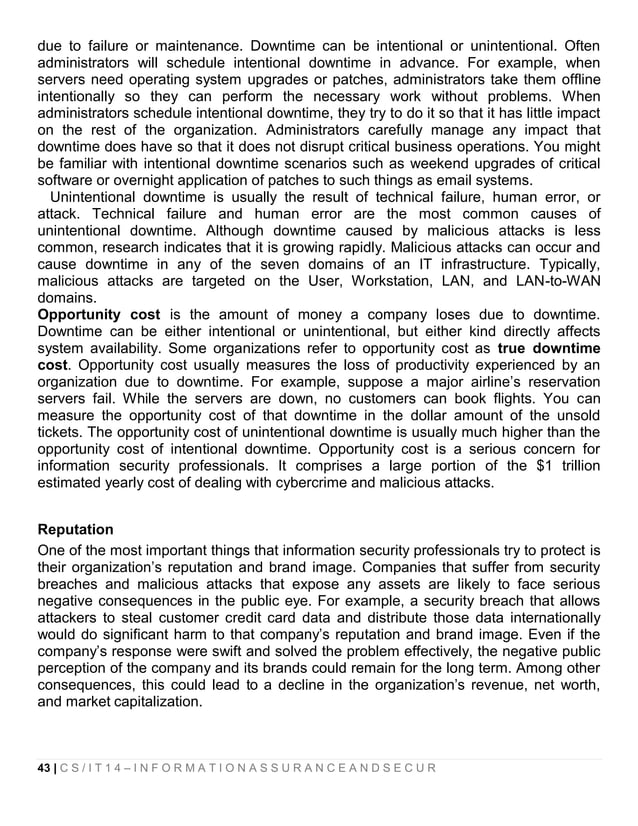 INFORMATION ASSURANCE AND SECURITY 1.pdf | Information and Network Security | Computing