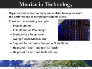 Information Assurance Metrics: Practical Steps to Measurement | PPTX