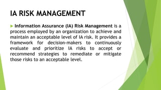 Information Assurance Risk Management.pptx | Business | Business and Finance