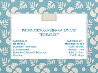 Information, communication and technology | PPTX
