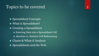 Spreadsheet Concepts | PPT