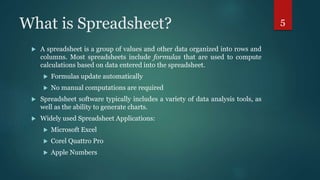 Spreadsheet Concepts | PPT