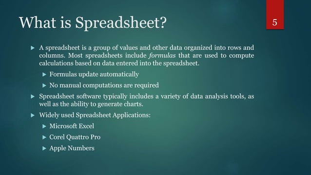 Spreadsheet Concepts | PPT