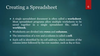 Spreadsheet Concepts | PPT