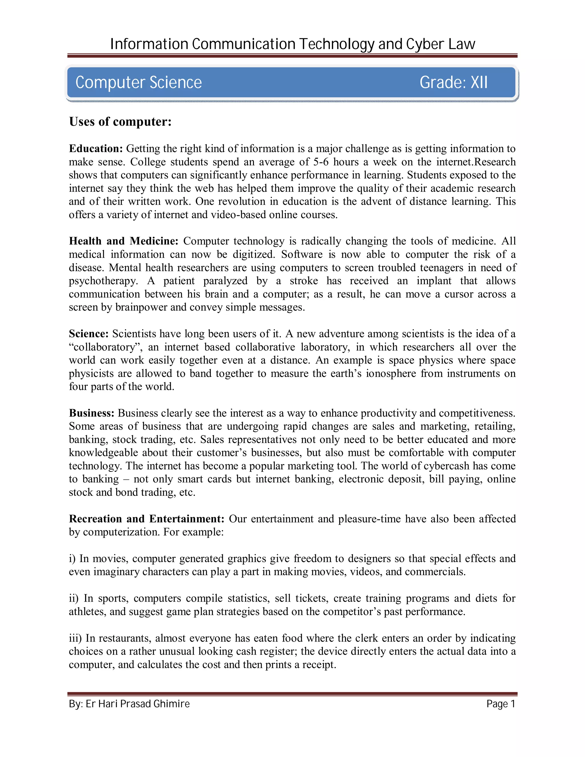 Information communication technology and cyber law | PDF | Internet ...